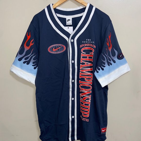 Nike | Shirts | Nike Sportswear Americana Top Button Up Baseball Jersey ...